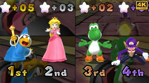 Peach Waluigi Magikoopa And Yoshi Magma Mine Mario Party 9