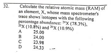 Answered Calculate The Relative Atomic Mass Bartleby