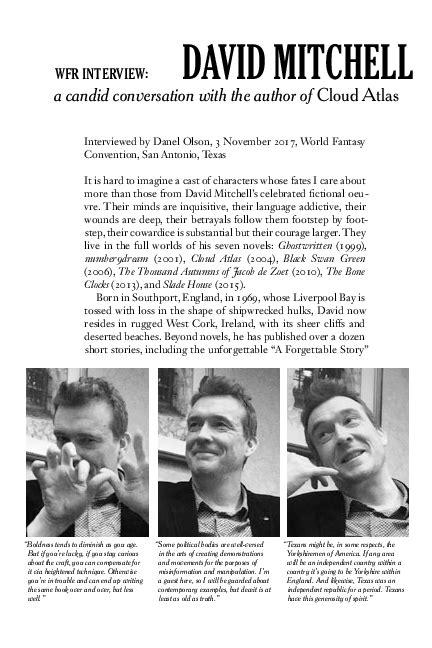 Pdf David Mitchell On His Cloud Atlas In Person Interview By Danel Olson At World Fantasy