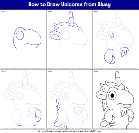 How To Draw Unicorse From Bluey Bluey Step By Step DrawingTutorials101 Com