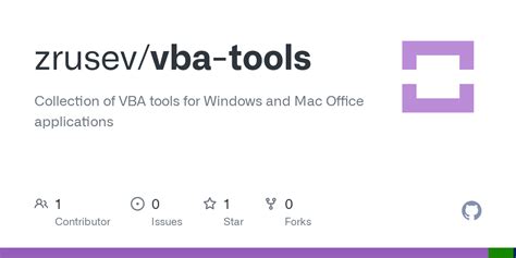 Vba Toolsreadmemd At Master · Zrusevvba Tools · Github