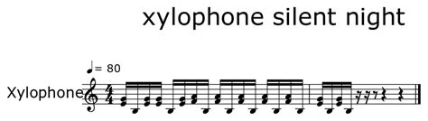 Xylophone Silent Night Sheet Music For Xylophone