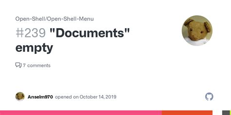 documents empty · issue 239 · open shell open shell menu · github