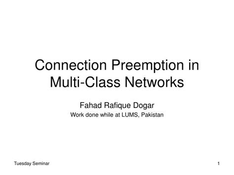 Ppt Connection Preemption In Multi Class Networks Powerpoint