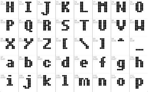 Dot Matrix Font Alphabet