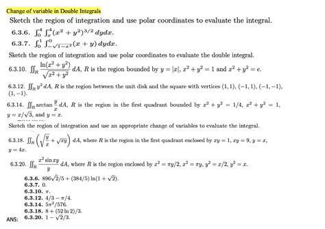 Solved Change Of Variable In Double Integrals Sketch The Chegg Com