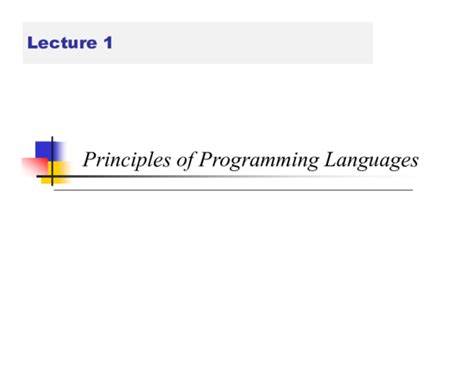 Pdf Principles Of Programming Languages