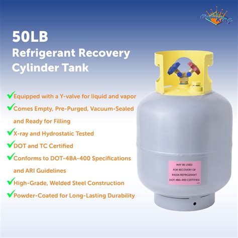 50lb Refrigerant Cylinder Recovery Tank With Scg Y Valve Flame King