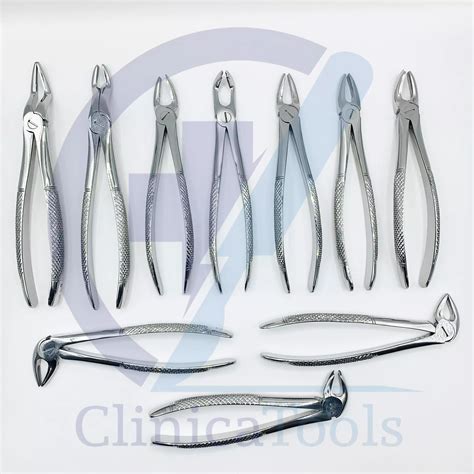 10pcs Dental Tooth Extraction Forceps Set Oral Surgery Tools For