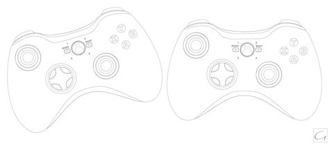 Xbox 360 Game Controller Drawing