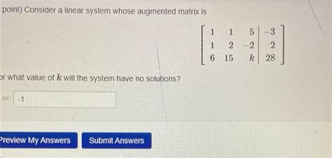 solved point consider a linear system whose augmented