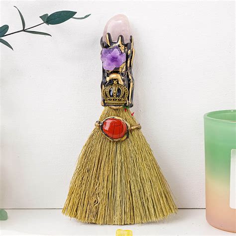 Witch Broom Halloween Crystal Witch Wiccan Altar Broom Halloween