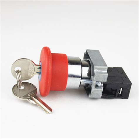Xb2 BS142 Key Emergency Stop Rotary Push Button Switch 2 Position Locking 22mm 1nc 2nc 1no 1nc