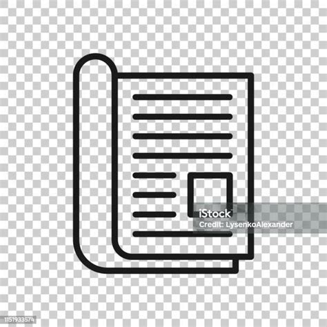 투명 한 스타일의 잡지 페이지 아이콘입니다 고립 된 배경에 뉴스 벡터 일러스트 브로셔 비즈니스 개념입니다 목록에 대한 스톡 벡터