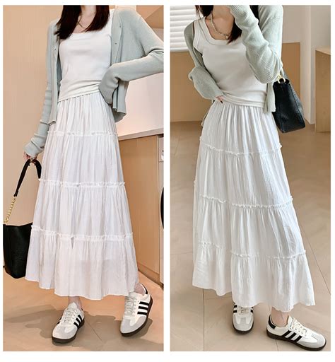 白スカート ふんわりプリーツミニスカート ティアード 白スカート専門通販 Shirocode