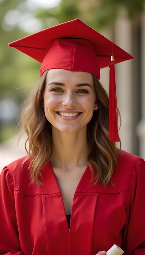 Red Graduation Cap Image Free Ai Generator Makepix