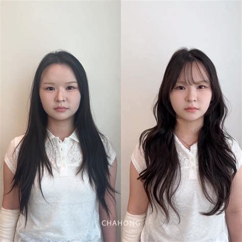 이번에 헤어컨설팅 방문해주신 고객님이야 이마가 넓고 여백이 많은 넓은 얼굴형 쎄보이는 이미지가 고민이라고 하셨어 그래서