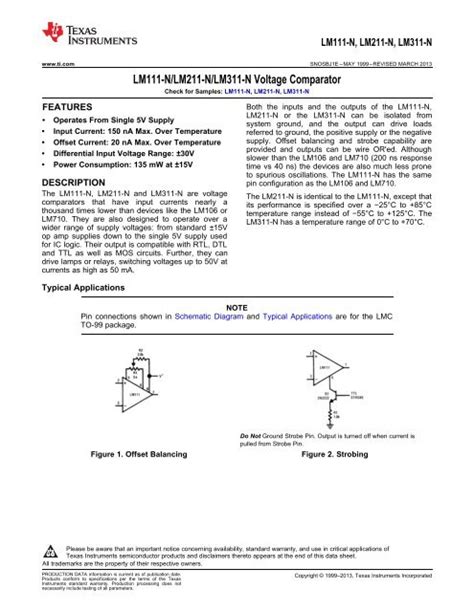 Voltage Comparator Circuit Using Lm311 Circuit Diagram