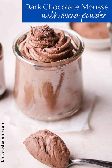 5 Ingredient Dark Chocolate Mousse With Cocoa Powder Kickassbaker