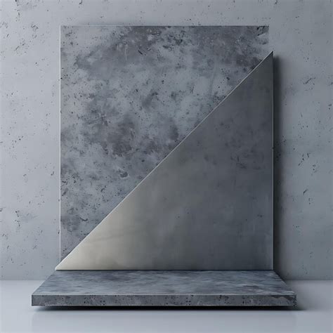 Modern Blank Deconstructivist Signboard Made From Raw Concre 3d Mockup