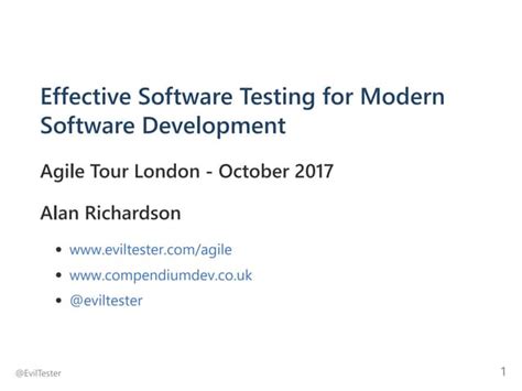 Effective Software Testing For Modern Software Development Ppt