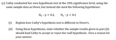 Hypothesis Testing Edexcel A Level Maths Statistics Questions