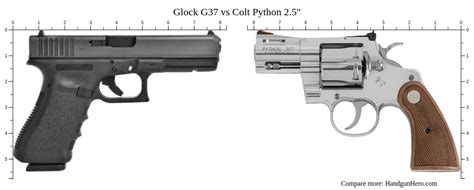 Glock G37 Vs Colt Python 2 5 Size Comparison Handgun Hero