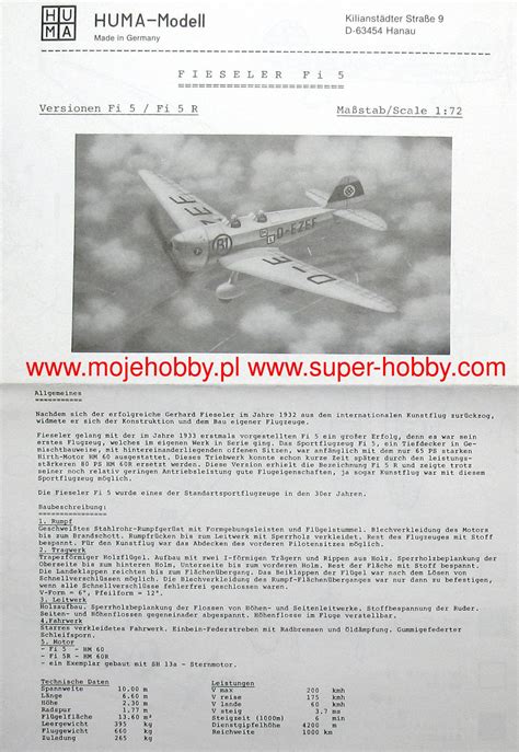 Fieseler Fi 5 R Huma 2509