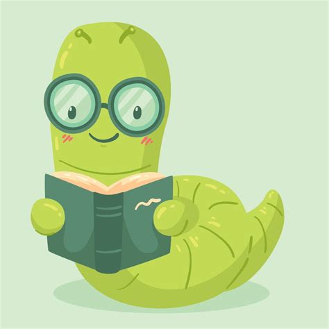Cute Bookworm Vector 268447 Vector Art At Vecteezy