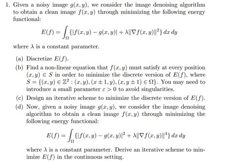 1 Given A Noisy Image Gx Y We Consider The Image