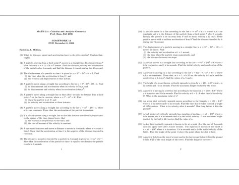 Homework 3 Practice Calculus And Analytic Geometry Math 221 Docsity