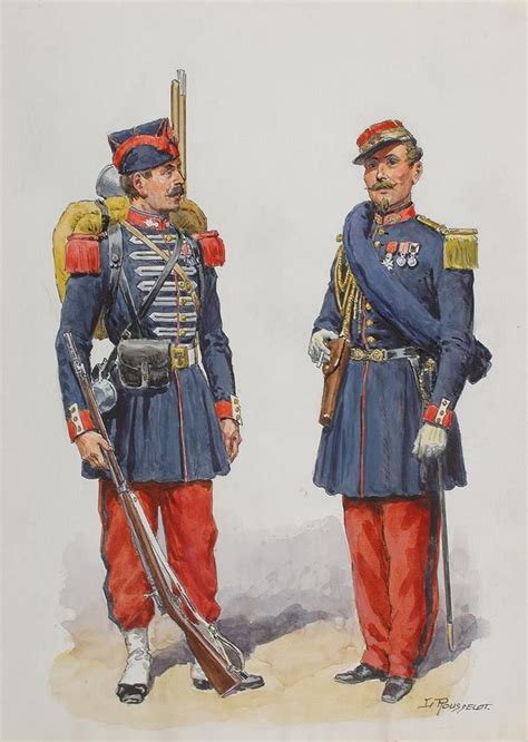 French Imperial Guard Grenadiers Grenadier And Officer 1870 By Lucien