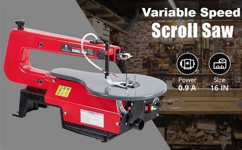 Explorehorizon 16 Inch Variable Speed Scroll Saw With Extra