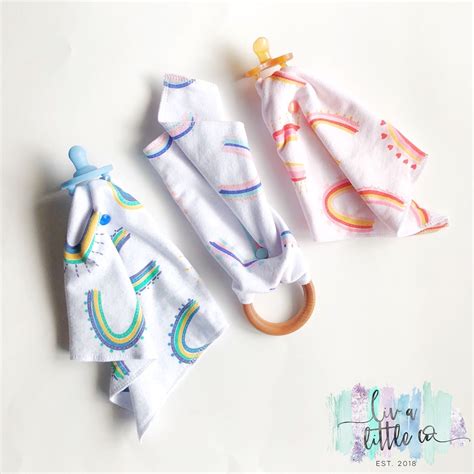Rainbow Pacifier Lovey Blankets