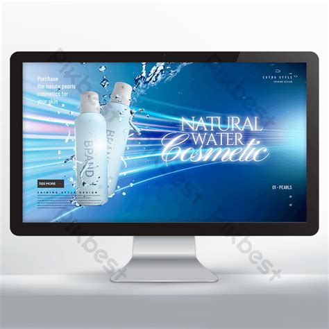 Modern Fashion Creative High End Blue Light Effect Cosmetics Web Banner