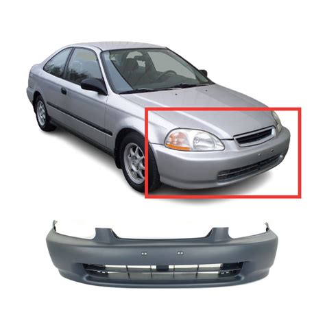 Dcp Primed Front Bumper Cover For 1996 1998 Honda Civic Coupe Hatchback