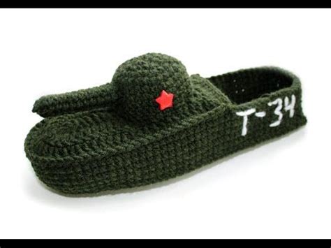 МК Тапочки для мужчин крючком — ТАНКИ | Мастер-классы по рукоделию ...