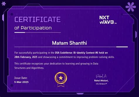 Excited To Share That I Participated In The Dsa Codeverse Bi Weekly