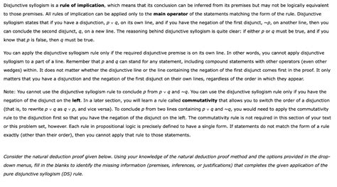 Solved 4 Rules Of Implication Disjunctive Syllogism Ds