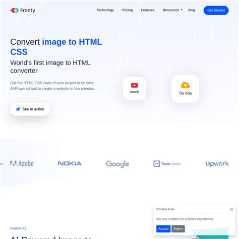 Fronty 画像をhtml Cssに変換するaiツール