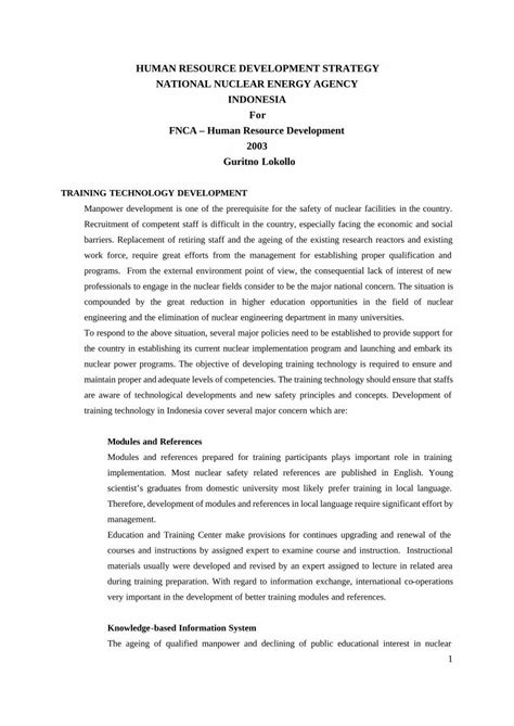 Pdf Human Resource Development Strategy Human Resource Development Strategy National