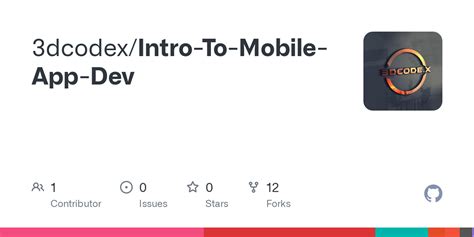 Github 3dcodexintro To Mobile App Dev