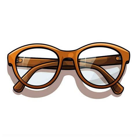 Glasses 2d Cartoon Illustraton On White Background High Qu 30687801