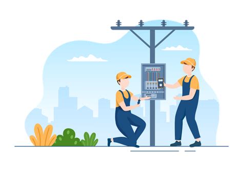 Best Premium Electrical Team Working Together Illustration Download In Png And Vector Format