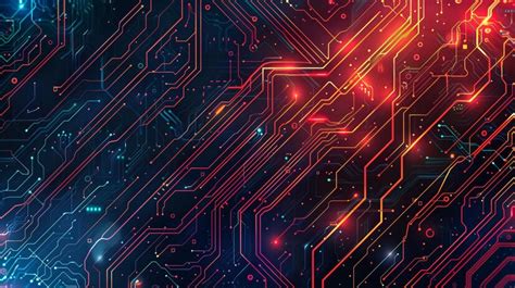 Modern Neon Circuit Board Pattern Background Ideal For Technology Websites Premium Ai