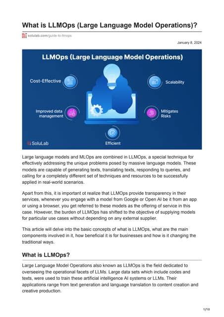 What Is Llmops Large Language Model Operationspdf