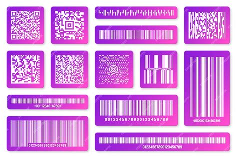 Premium Vector Modern Colorful Product Barcodes And Qr Codes Identification Tracking Code