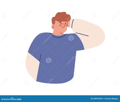 Shy Ashamed Person Feeling Guilty Sorry Embarrassed Confused Man
