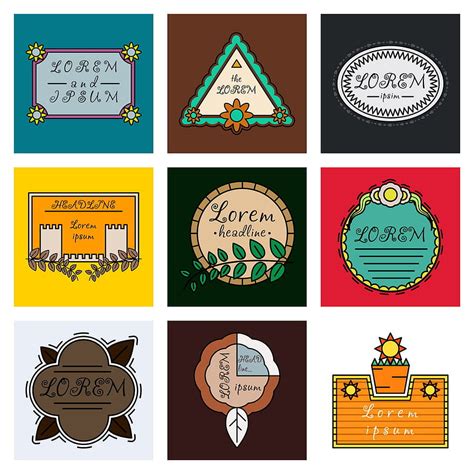 봄 꽃 벡터에 타이 포 그래피 빈티지 라벨 세트 Eps Ai Uidownload