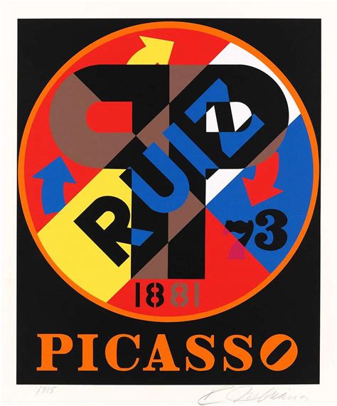 Robert Indiana Picasso Orange Signed Print 1997 For Sale